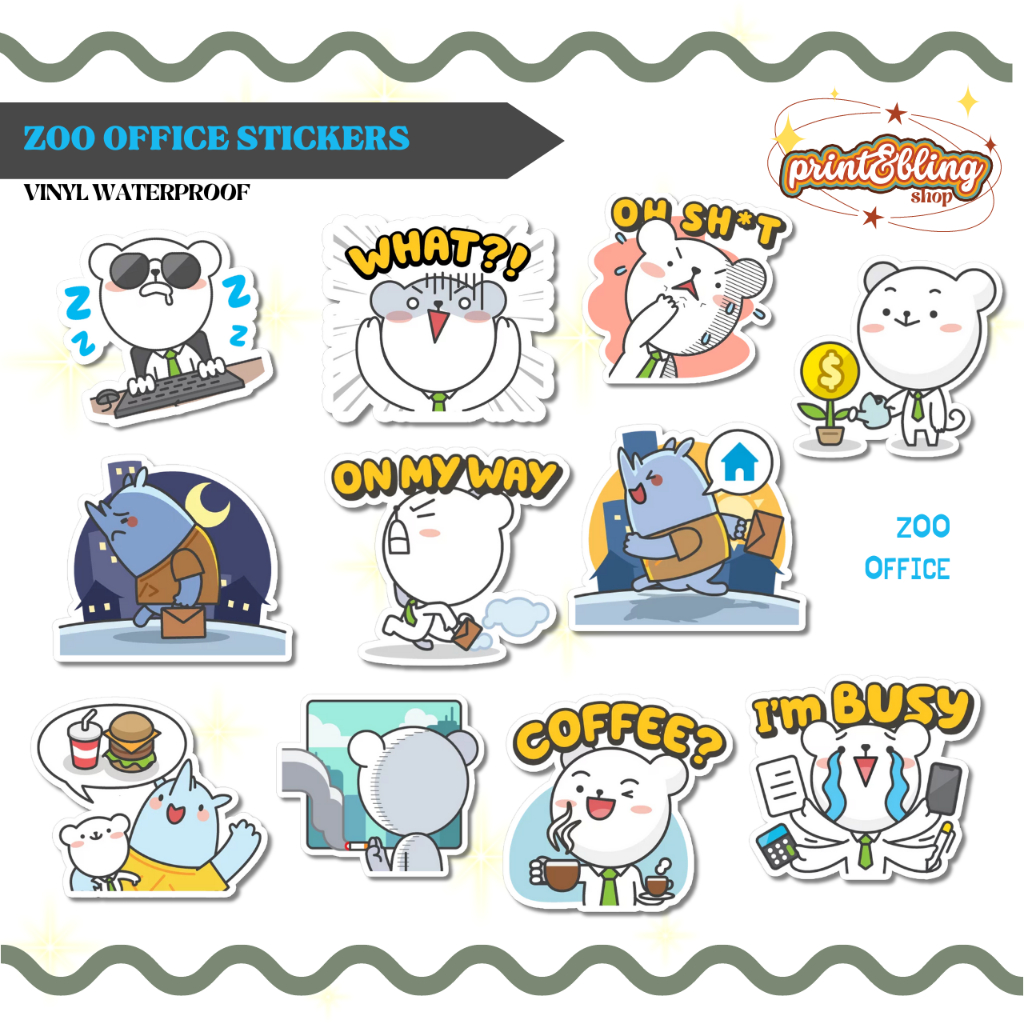 Office Work Relatable Stickers - Vinyl Laminated Waterproof Stickers ...