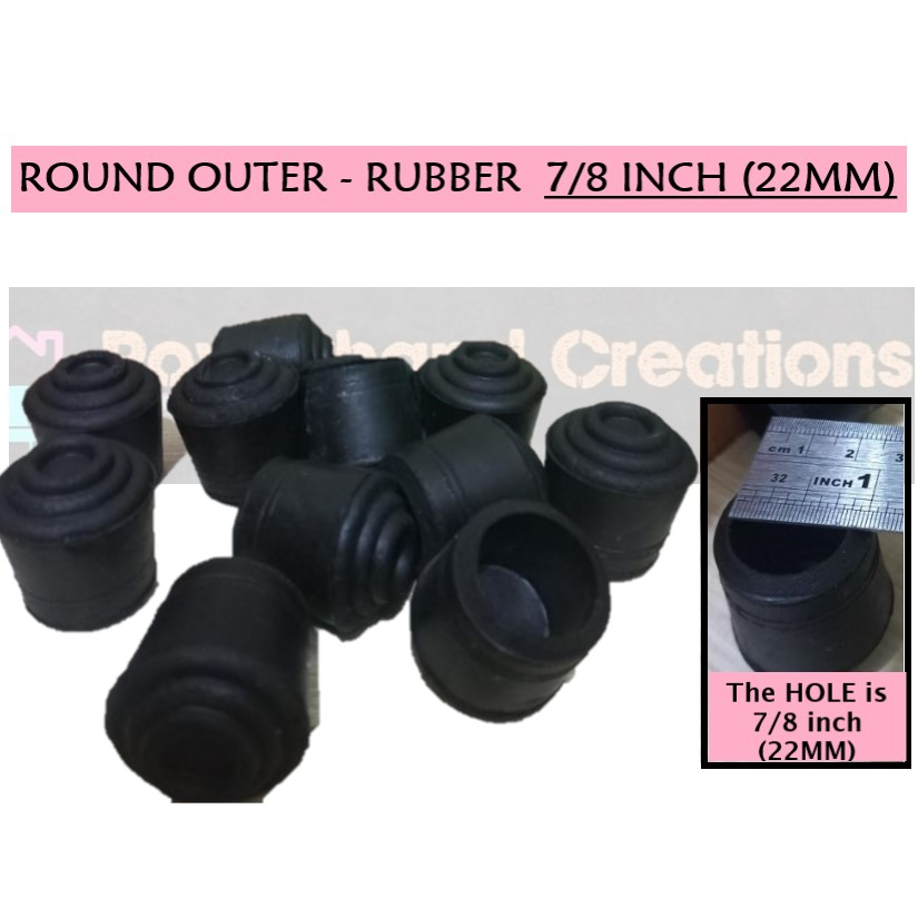 ROUND Outer 7/8 inch Inner Diameter RUBBER Footings-SOLD PER PIECE ...
