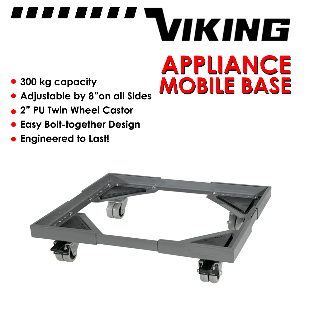 VIKING Adjustable Mobile Base Super Heavy Duty Appliance Twin Wheel ...
