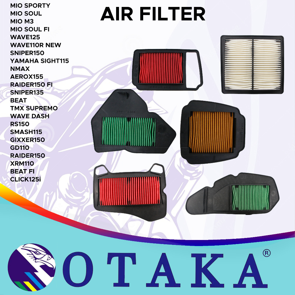 (OTAKA) AIR FILTER ORDINARY MOTORCYCLE FOR VARIOUS MODELS AND BRANDS ...