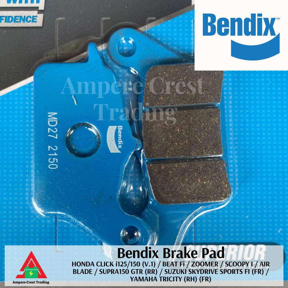 Bendix Brake Pad MD27 Honda Click 125i / 150i Version1 V1 / BEAT Fi ...