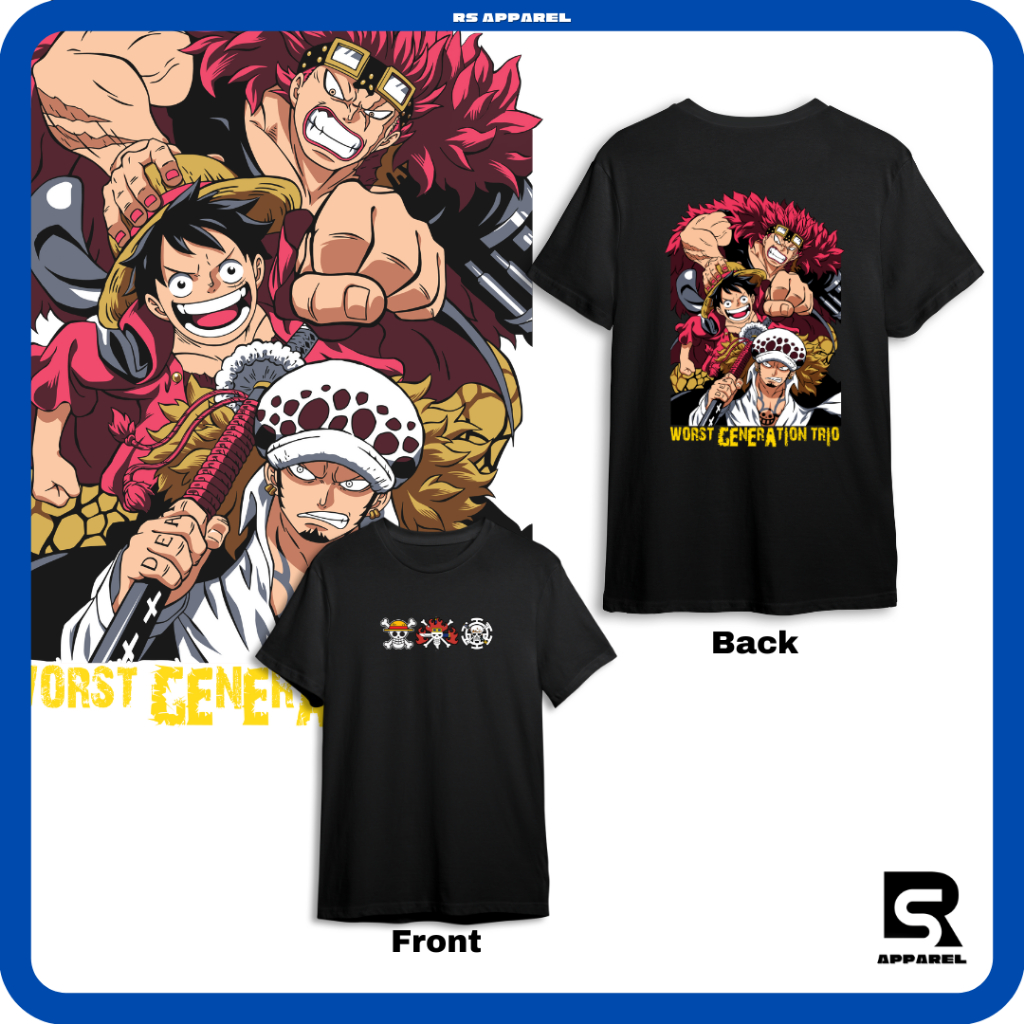 Onepiece - Worst Generation Trio | Menswear Top | Anime DTF T-Shirt ...