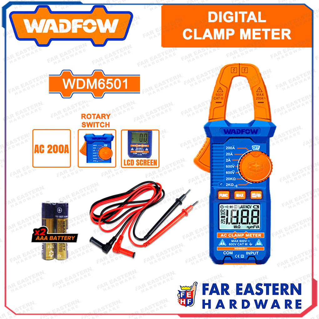 WADFOW Digital Clamp Meter Electrical Tester WDM6501 WFMT | Shopee ...