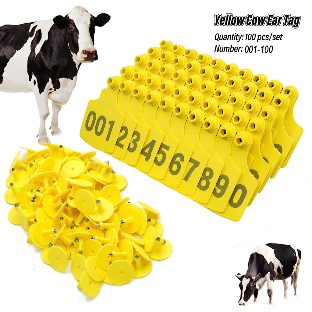 100Pcs Cattle Ear Tags Large Plastic Livestock Ear Tag Marker for Pig ...