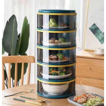 3/5 Layer Food Keeper Warm Keeper Food cover Transparent Stackable Dish ...