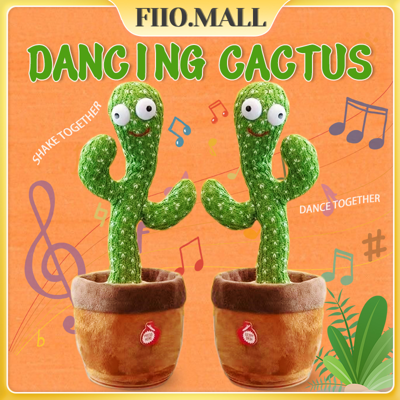 Talking Cactus toy dancing toy Rechargeable Plush with lights 120 ...
