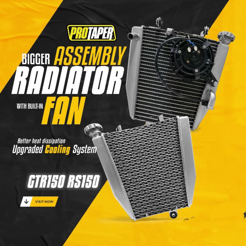 Protaper Radiator assy. W/ Fan Big Honda RS 150,GTR 150 | Shopee ...