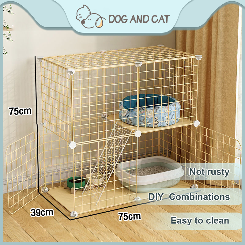 75*39*73cm cat cage stackable pet cage wardrobe free assembly cat cage | Shopee Philippines