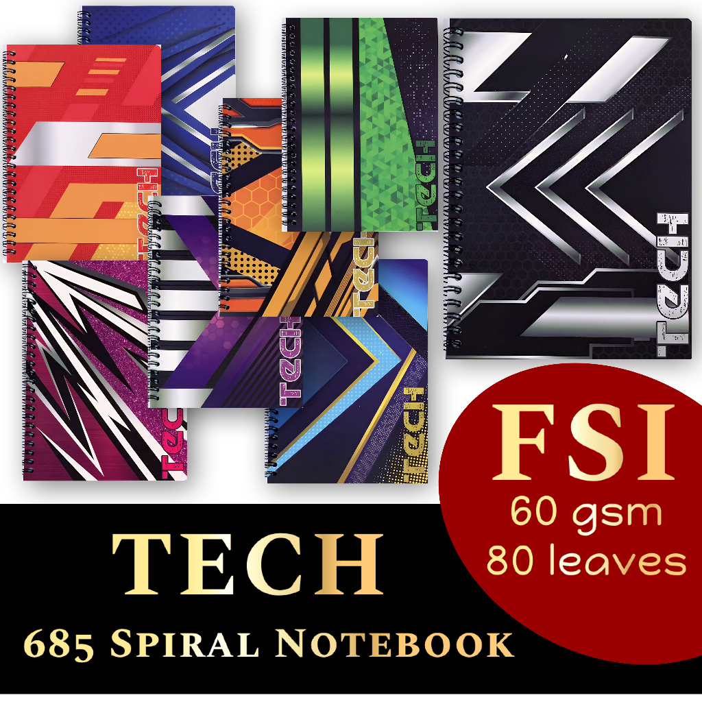 FSI 685 Spiral Notebook double-loop wire TECH 60 gsm 80 leaves | Shopee ...