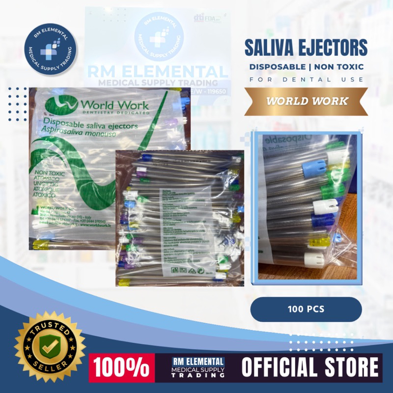 Disposable Saliva Ejectors (WORLD WORK) tips/100pcs | Shopee Philippines