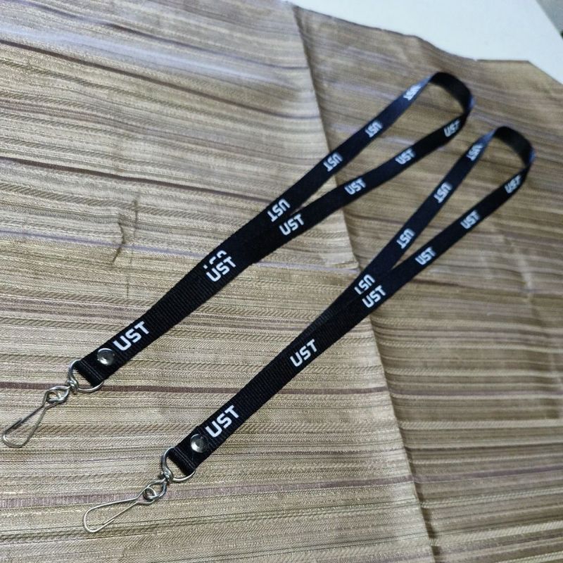 UST Black lanyards minimalist design half inch id sling | Shopee ...