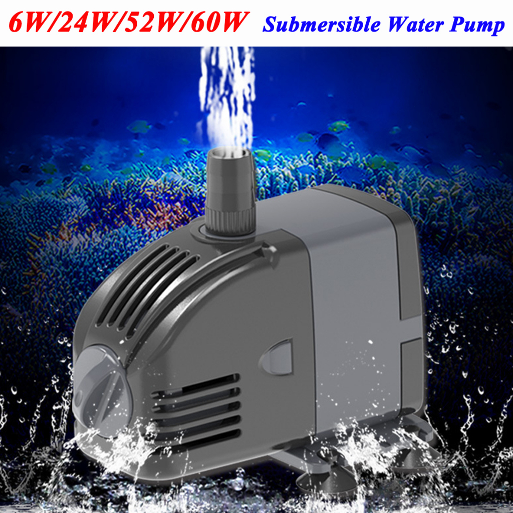 6-60W Submersible Aquarium Water Pump Fish Tank Powerhead Fountain ...