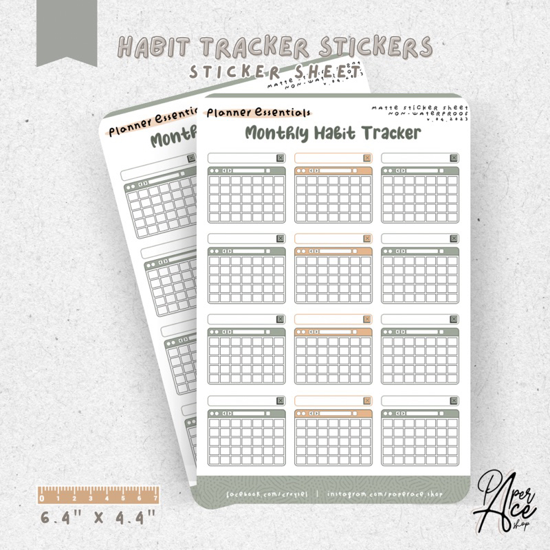 habit tracker sticker sheet | PE014 | window design | Shopee Philippines