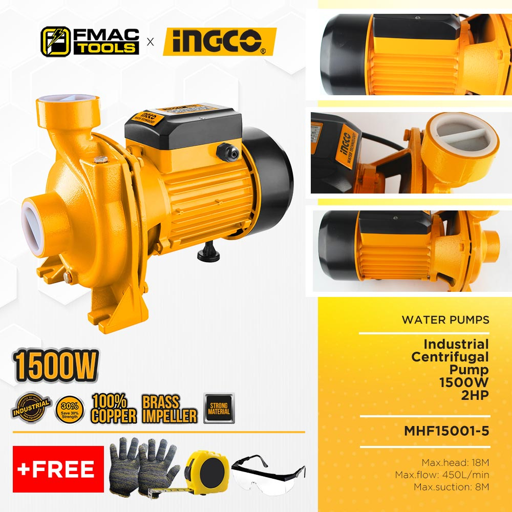 INGCO Industrial Centrifugal Pump 1500W 2HP MHF15001-5 + FREEBIES FMAC ...
