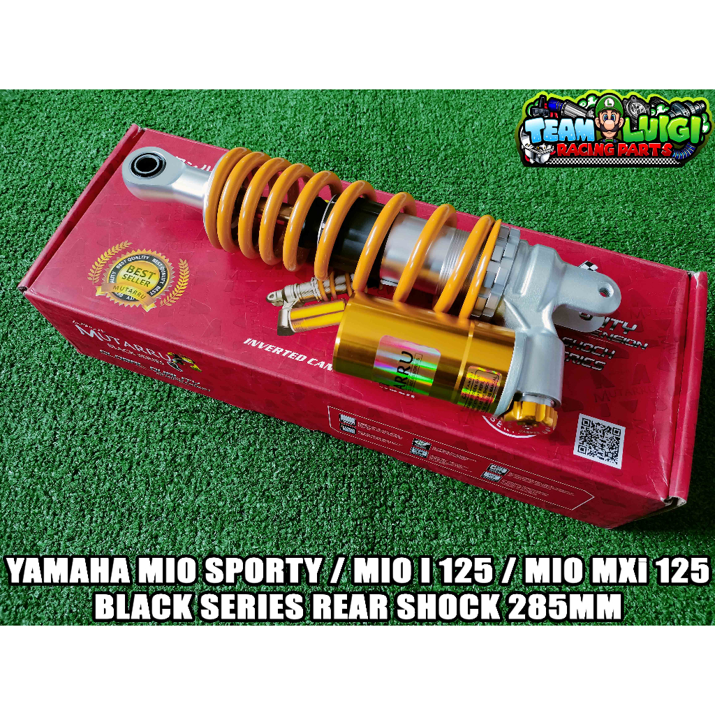 MUTARRU INVERTED REAR SHOCK 285MM BLACK SERIES FOR MIO SPORTY / MIO I 125 M3 / MIO SOULTY / FINO ...