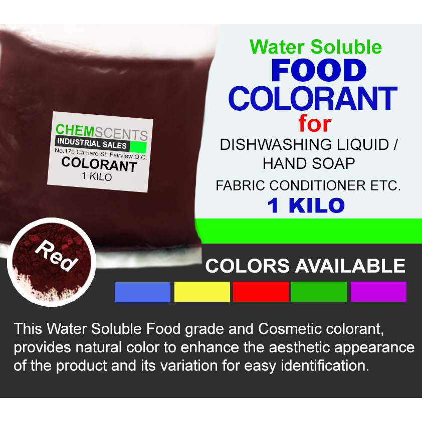Water Soluble Colorant (COLOR RED) for Dishwashing Liquid, Fabric ...