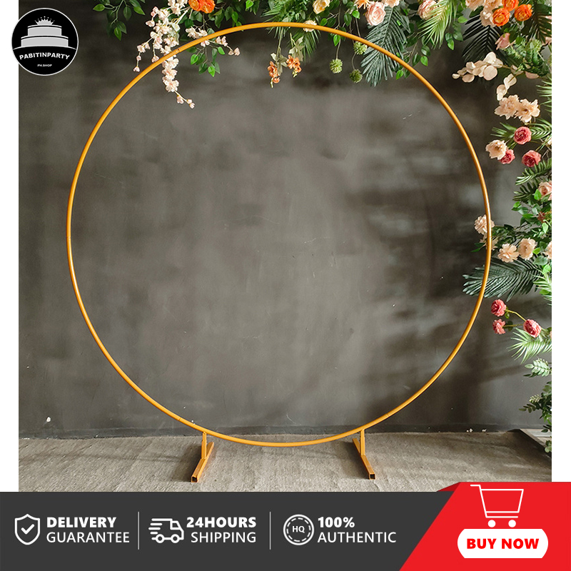 Metal Balloon Arch Support Kit Outdoor Wedding Iron Circle Backdrop ...