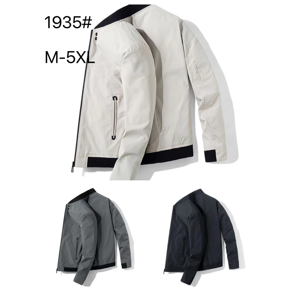 Bomber Jacket for Men with 2poket Plain Trendy Tops Casual Drifit Tela ...