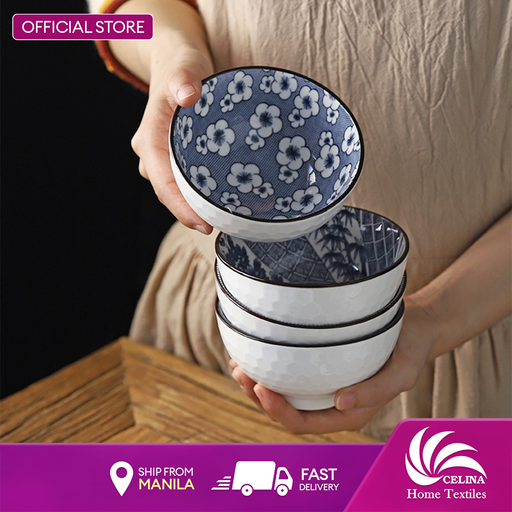 Celina 6pcs Ceramic Tableware 13cm Dinner Bowl Set Microwavable Saucer Plate | Shopee Philippines