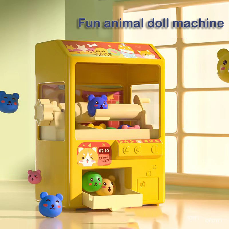 Children's fun animal doll machine mini-catch doll clip doll twist eggs ...