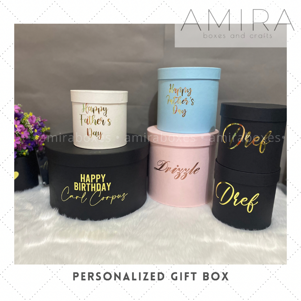 personalized gift box (round hard box) -8x4" | Shopee Philippines