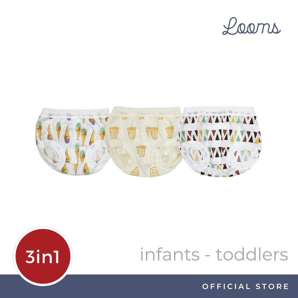 Looms Infants and Toddlers 3 mos to 3 yrs 3 in 1 Boys Briefs (3 pcs ...