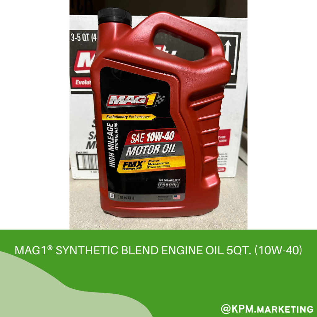 MAG 1 10W40 High Mileage Synthetic Oil 5QT. PN#69893 | Shopee Philippines