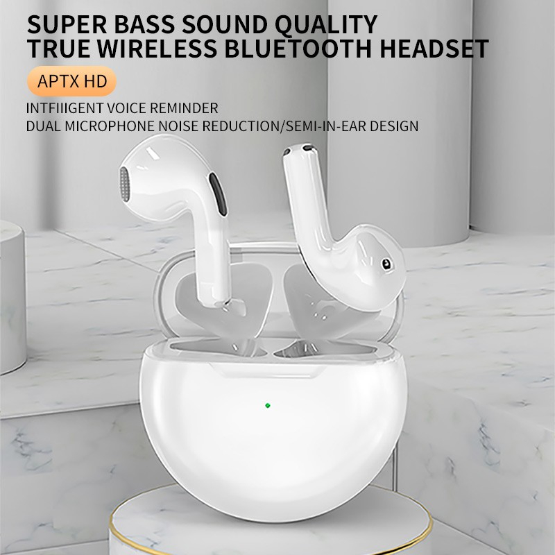 Pro6 Wireless Bluetooth Earphone Control 9d Stereo Headset Build-in MIC ...