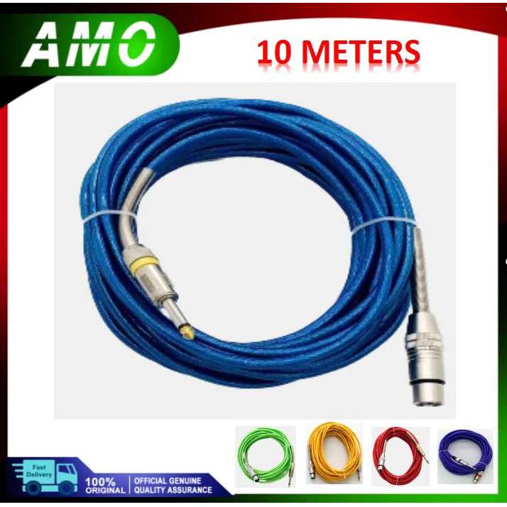 FT STAR 10M MICROPHONE WIRE CABLE COLORFUL QUALITY HEAVY DUTY SHORT AND ...
