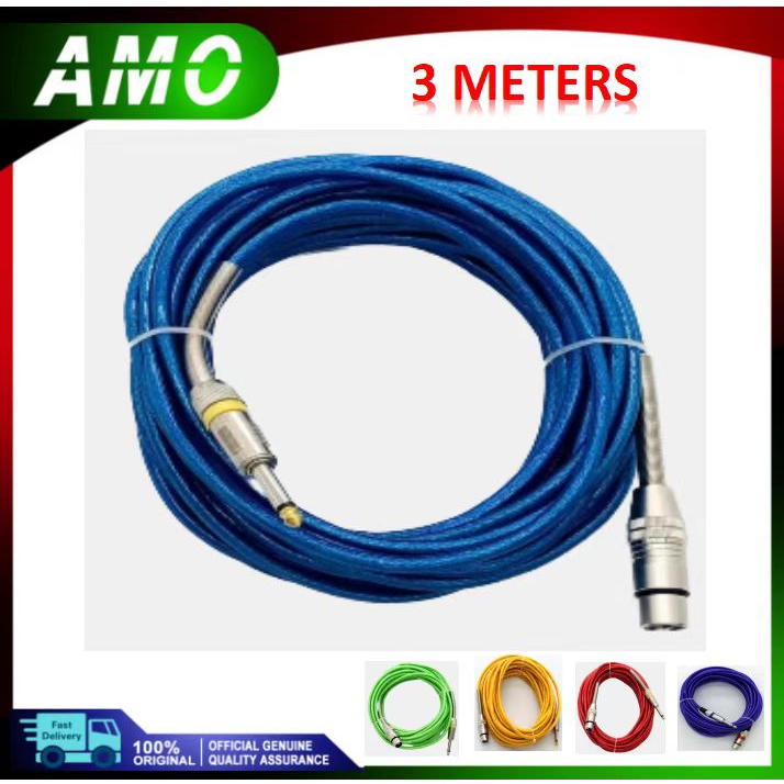 FT STAR 3M MICROPHONE WIRE CABLE COLORFUL QUALITY HEAVY DUTY SHORT AND ...