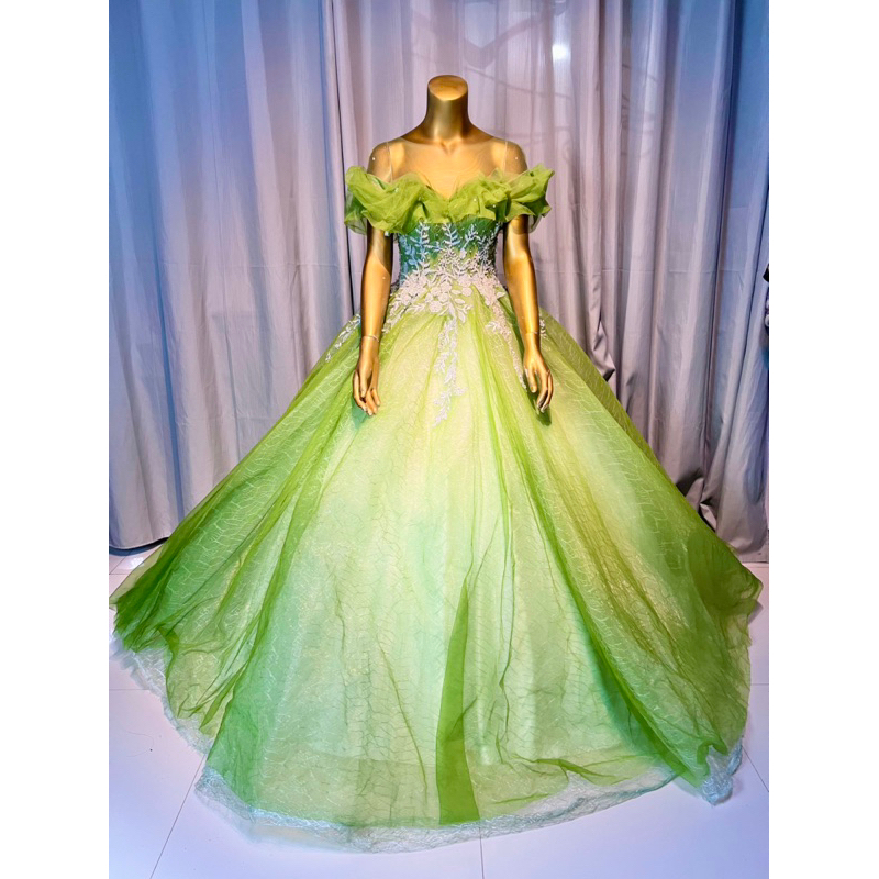Elegant Apple Green Ball Gown for Pre Debut & Prom | Shopee Philippines