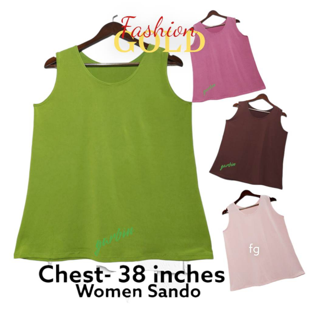 Women Pambahay Plain Sando Fit up to XXL (38 to 40 inches chest ...