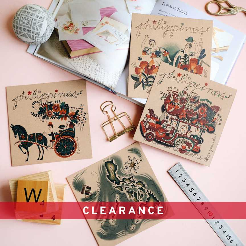 Papemelroti Philippine Souvenir Square Postcard | Greeting Card | Jeepney Kalesa | CLEARANCE ...