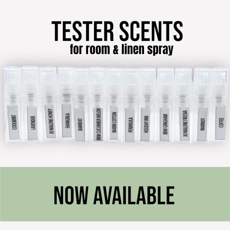 TESTER Scents for Room & Linen Spray (2ml) | Odor Eliminator | Shopee ...