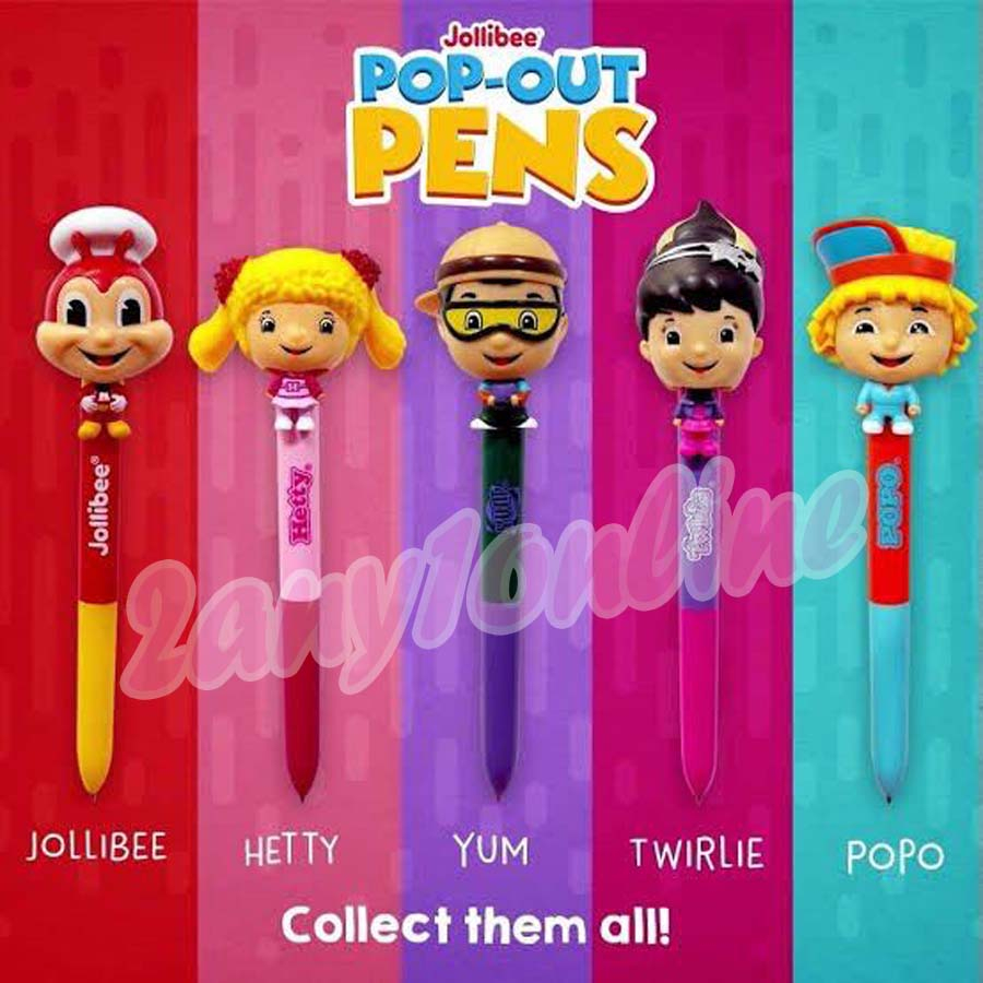 Jollibee Pop Out Pens - Complete Set | Shopee Philippines