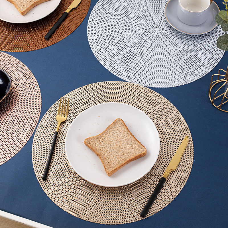 Round Placemats Dining Mats Table Washable Heat Resistant Hotel Table ...