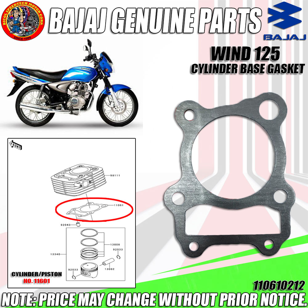 WIND 125 CYLINDER BASE GASKET (KMC) (GENUINE: 11061-0212) | Shopee ...