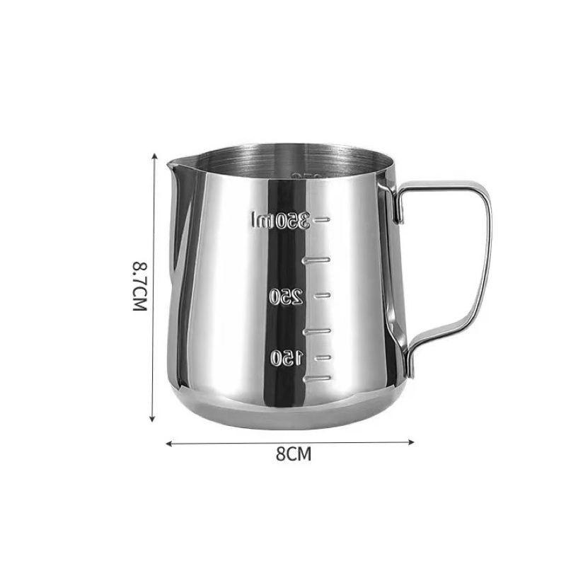 Stainless Steel Milk Frothing Pitcher Jug Espresso Coffee Pitcher Barista Craft Latte Black ...