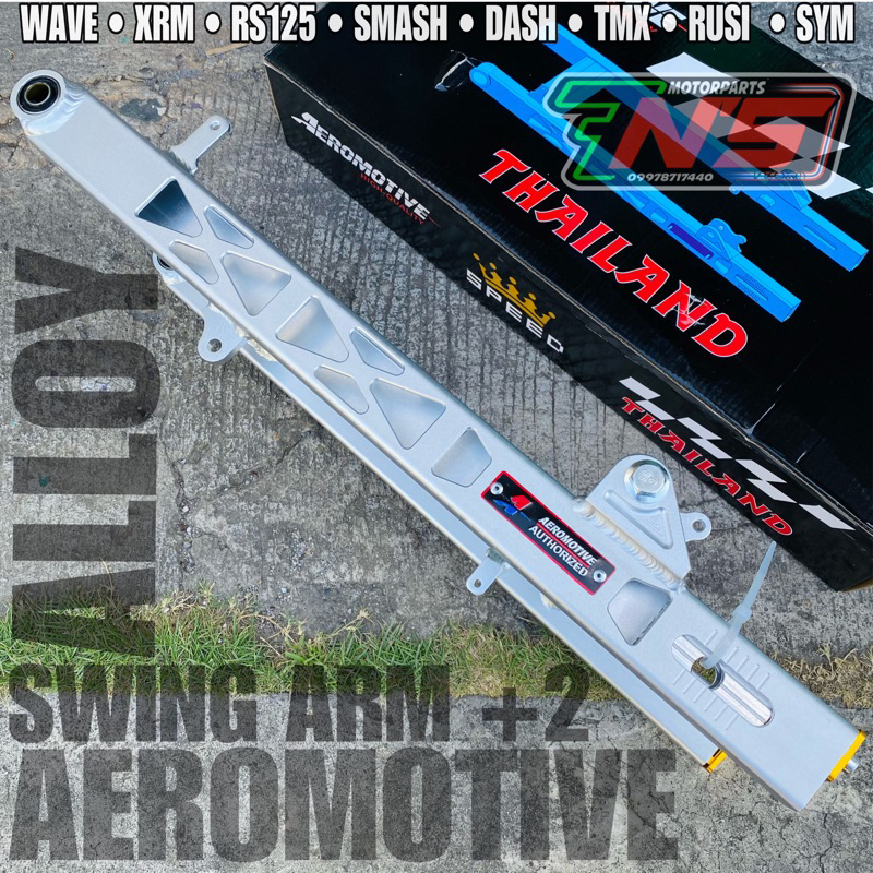 7N's Lighten Swing Arm +2 (AEROMOTIVE) Alloy Disc/Drum - Wave, XRM ...