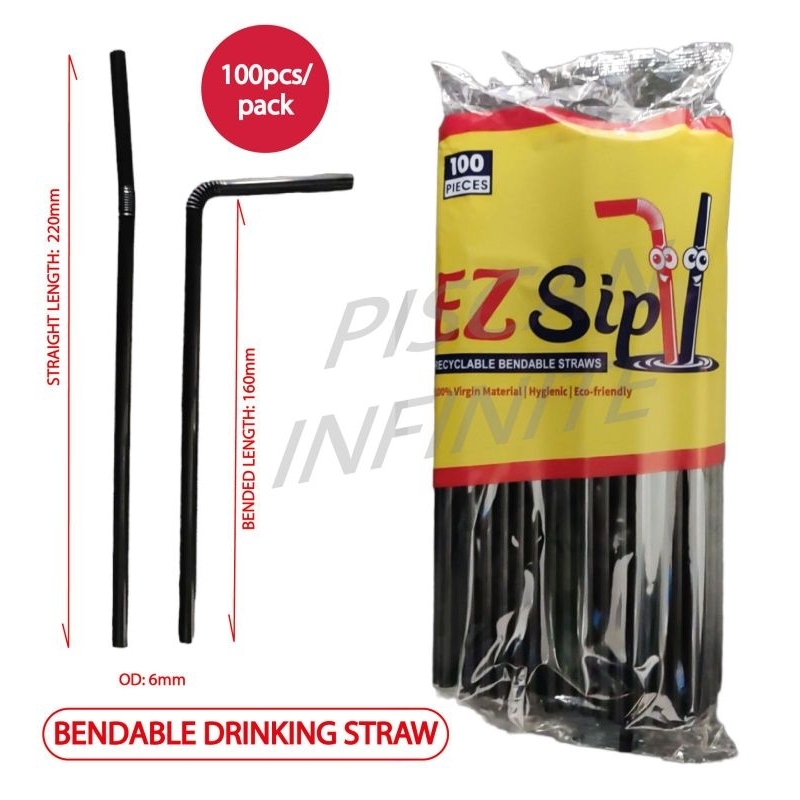 100pcs per pack Bendable Plastic Drinking Straw | Shopee Philippines