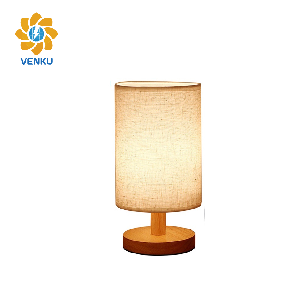 VENKU Fabric Art Can Wood Table Lamp Night light Lamp Desk Lamp Shade ...