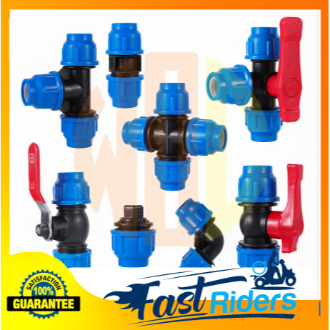 PER PCS PE Compression Fittings for pe and pvc pipes 1/2" 3/4" 1" elbow tee coupling adapter ...