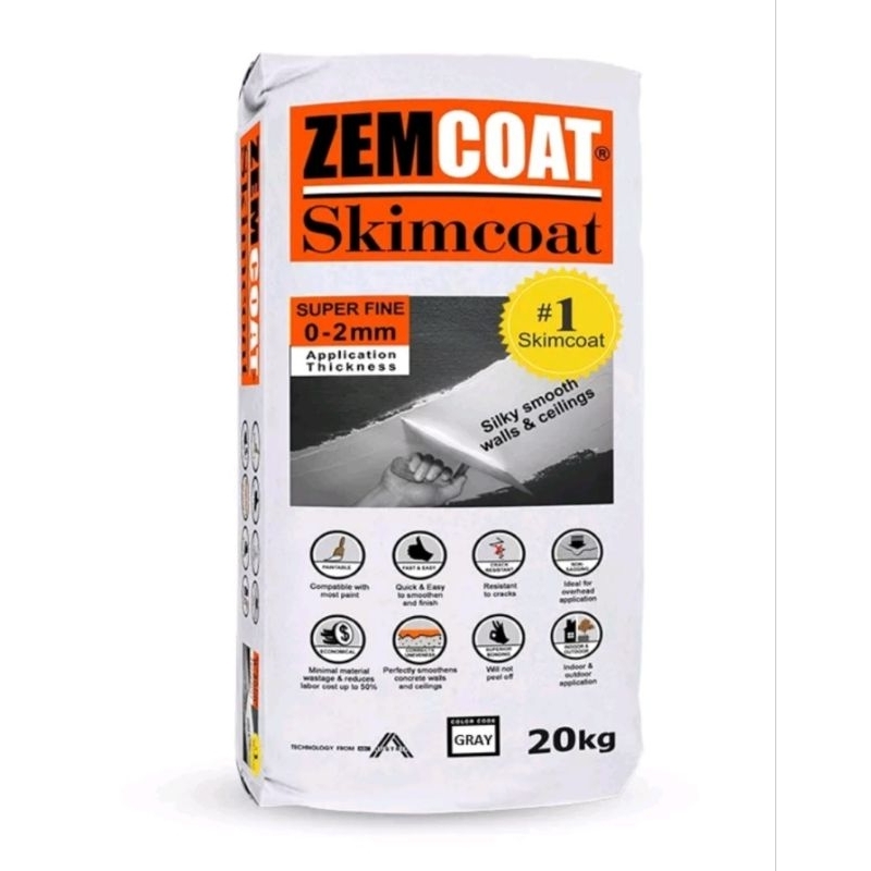 ABC ZEMCOAT skimcoat super fine white per kilo | Shopee Philippines