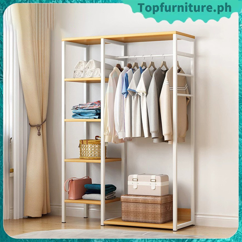 TOP - Metal Wardrobe Organizer Clothes Rack Hanging Storage Cabinet ...