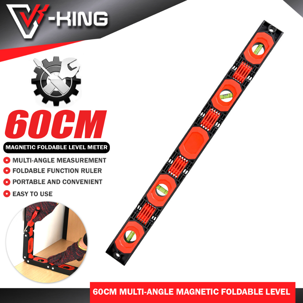 V-KING 60cm Multi-function Foldable Level Meter Multi-Angle Measurement ...