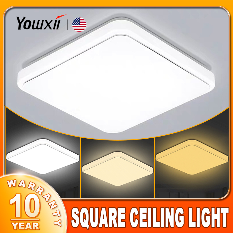 Yowxii Tri Color Ceiling Light Modern LED Room Lamp For Bedroom Living ...