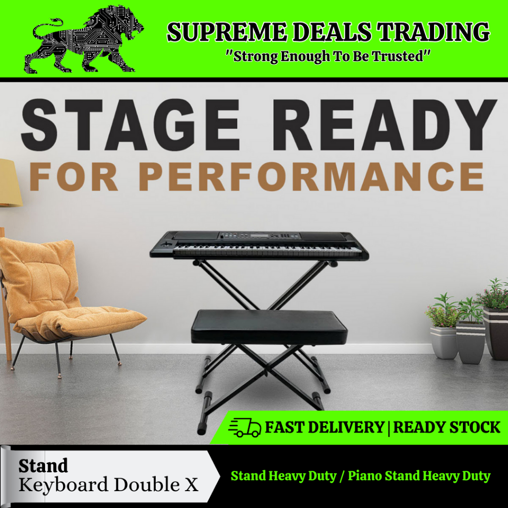 HEAVY DUTY KEYBOARD / PIANO DOUBLE X STAND | Shopee Philippines