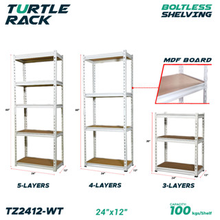 TURTLE RACK Boltless Steel Rack 3/4/5 Layers All-Metal/MDF Shelving ...