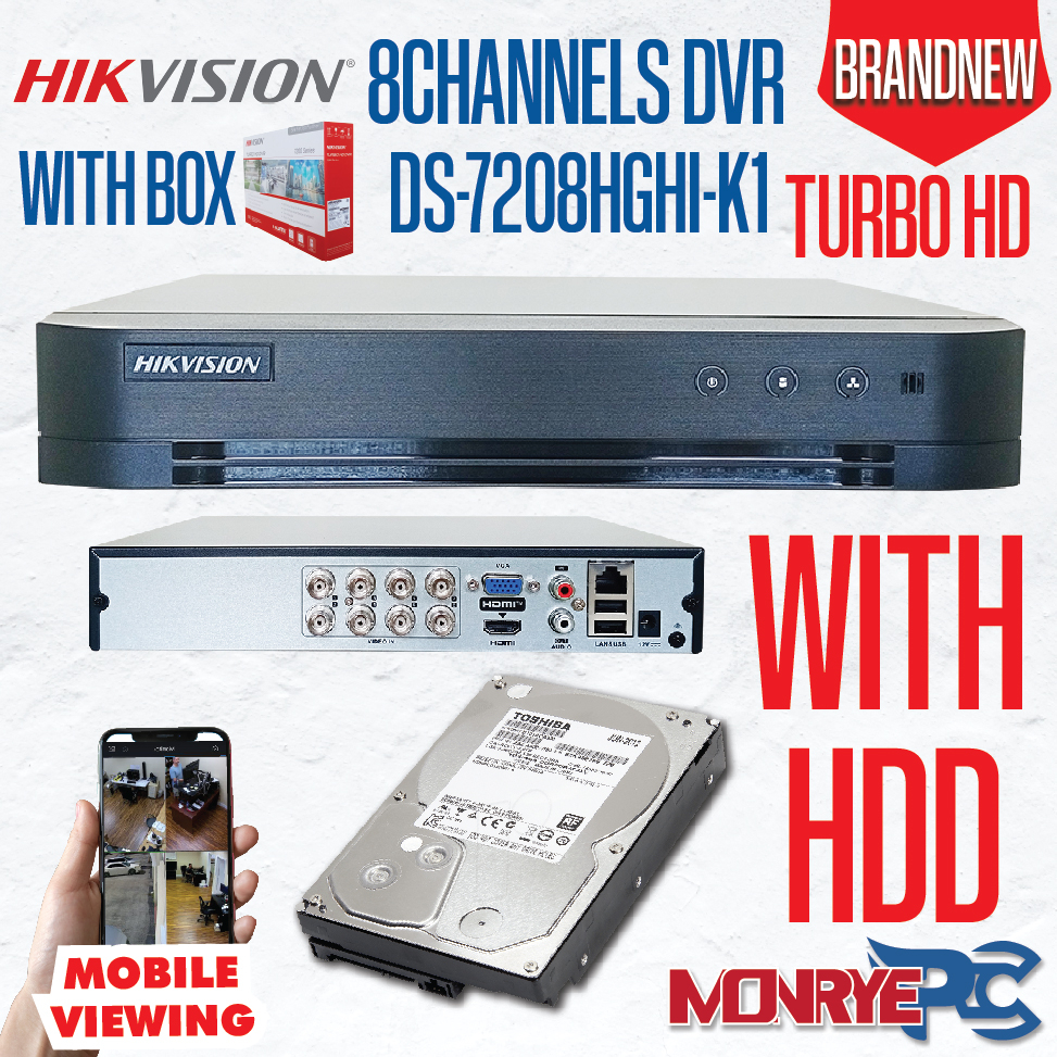 DVR - 8 Channel - HIKVISION -DS 7208HGHI-K1 -WITH HDD-Brand New for ...