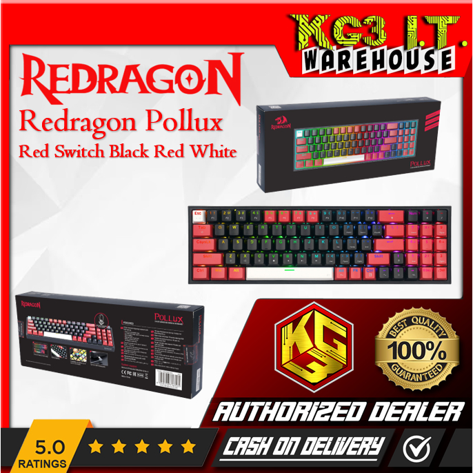 Redragon Pollux 78 Keys Wired Mechanical Gaming Keyboard Dust Proof Red Switch Black Red White ...